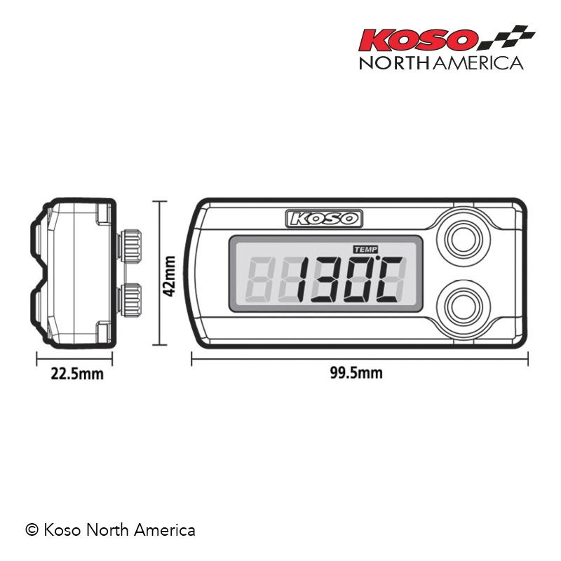 EGT-01 Single EGT meter with Fast Response Sensor- Koso