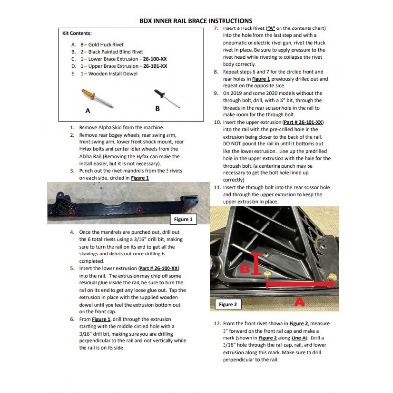 BDX Inner Rail Brace Install Instructions - Black Diamond Xtreme
